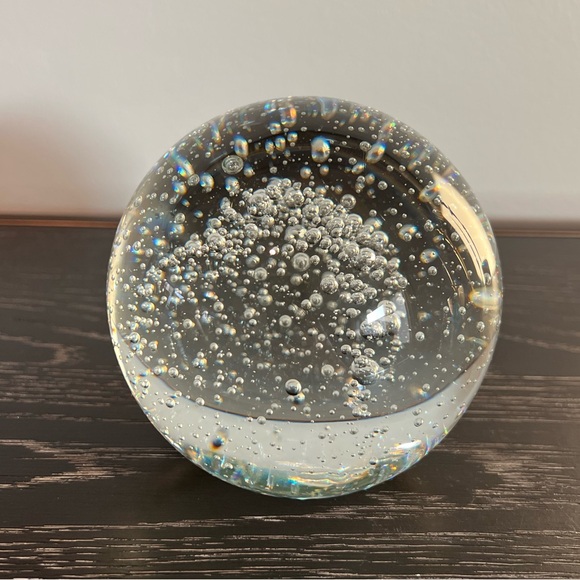 Accents | Art Glass Clear Paperweight Controlled Bubbles | Poshmark